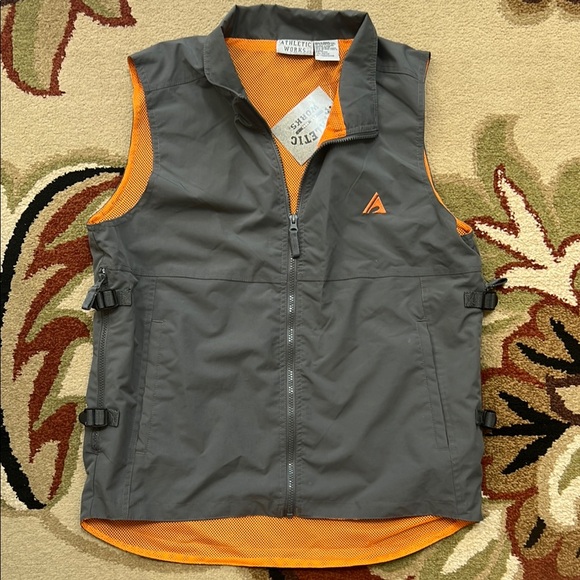 Jackets & Coats | Full Zip Mens Gray And Orange Lightweight Taslon Vest ...